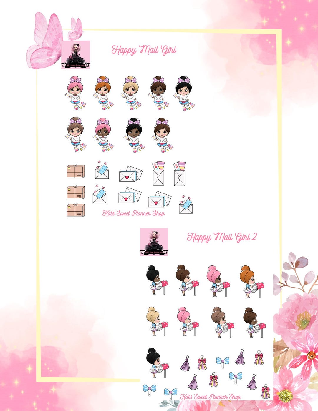 Happy Mail Girl Sticker Kit - Etsy
