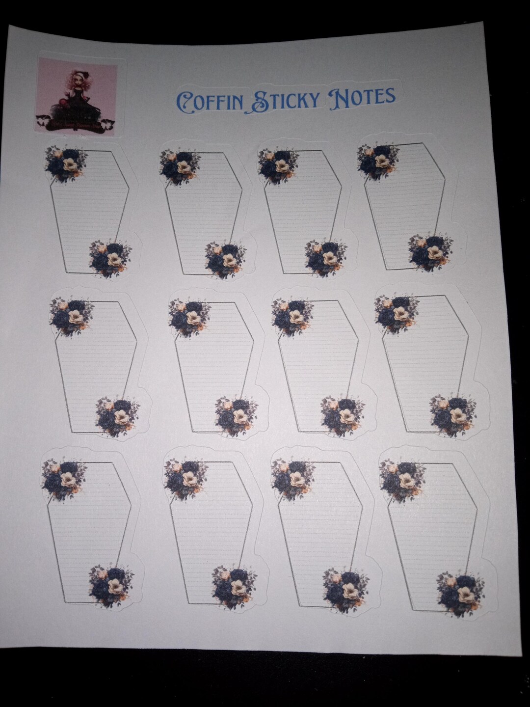 Coffin Sticky Notes Sticker Sheet - Etsy