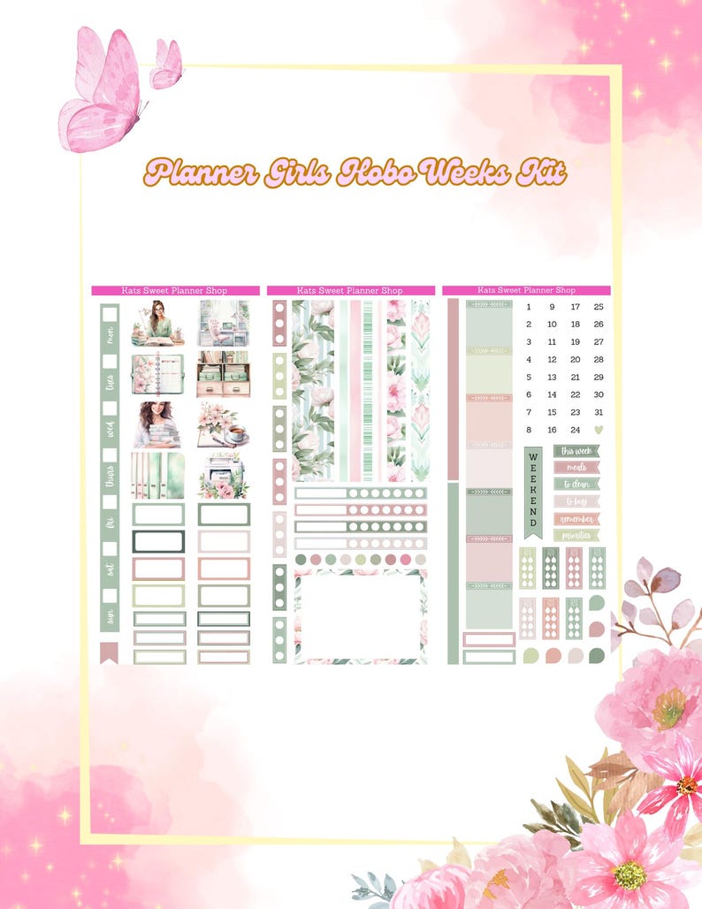 Planner Girls Hobo Weeks Kit - Etsy