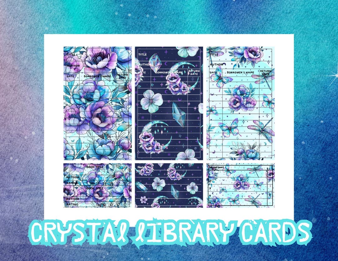 Crystal Library Cards - Etsy