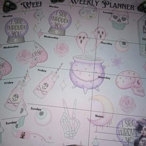 Pastel Goth Weekly Planner Pages - Etsy