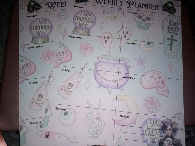 Pastel Goth Weekly Planner Pages - Etsy