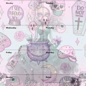 Pastel Goth Weekly Planner Pages - Etsy