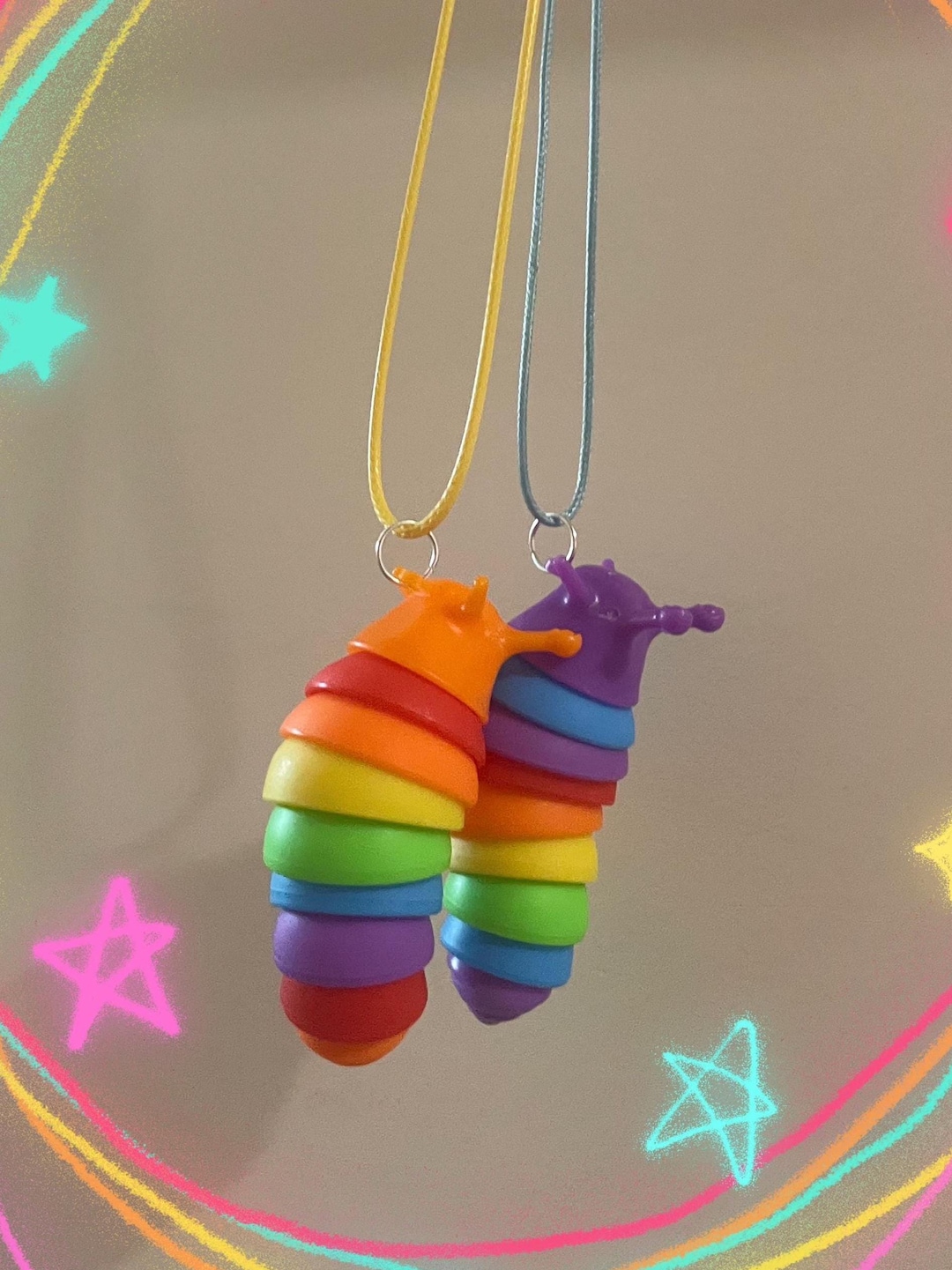 Fidget Worm Necklace - Sensory Toy, Adhd Fidget Toy - Autism Fidget Toy ...