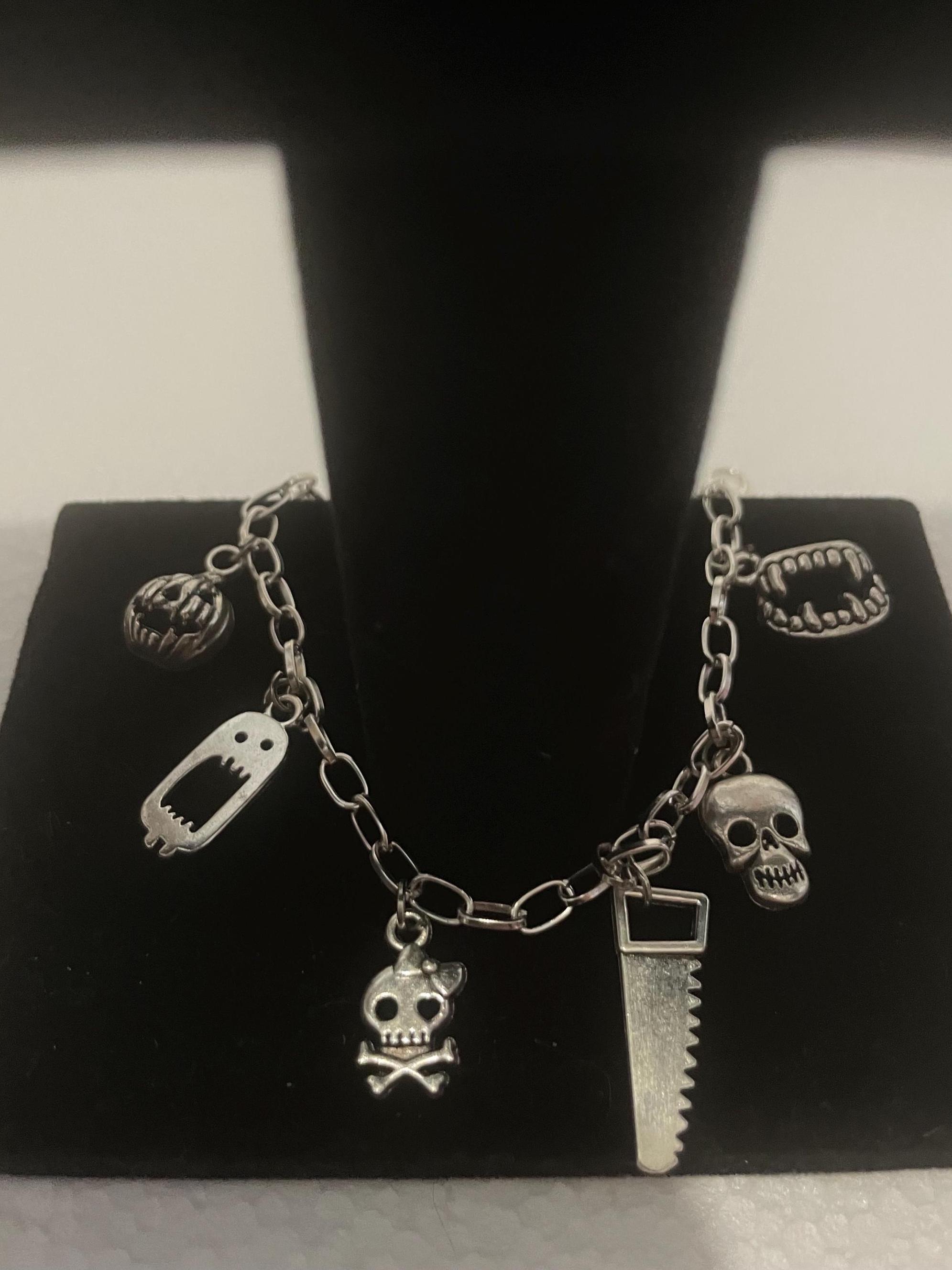 Horror Charm Bracelet , Goth Jewellery, Halloween Jewellery, Spooky ...