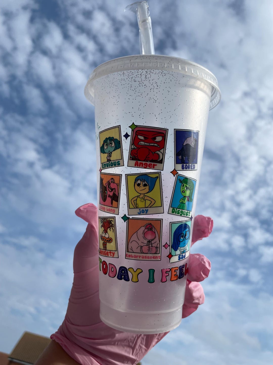 Inside Out 2 Cold Cup Tumbler Bluey Disney Cup Anxiety Embarrassment ...