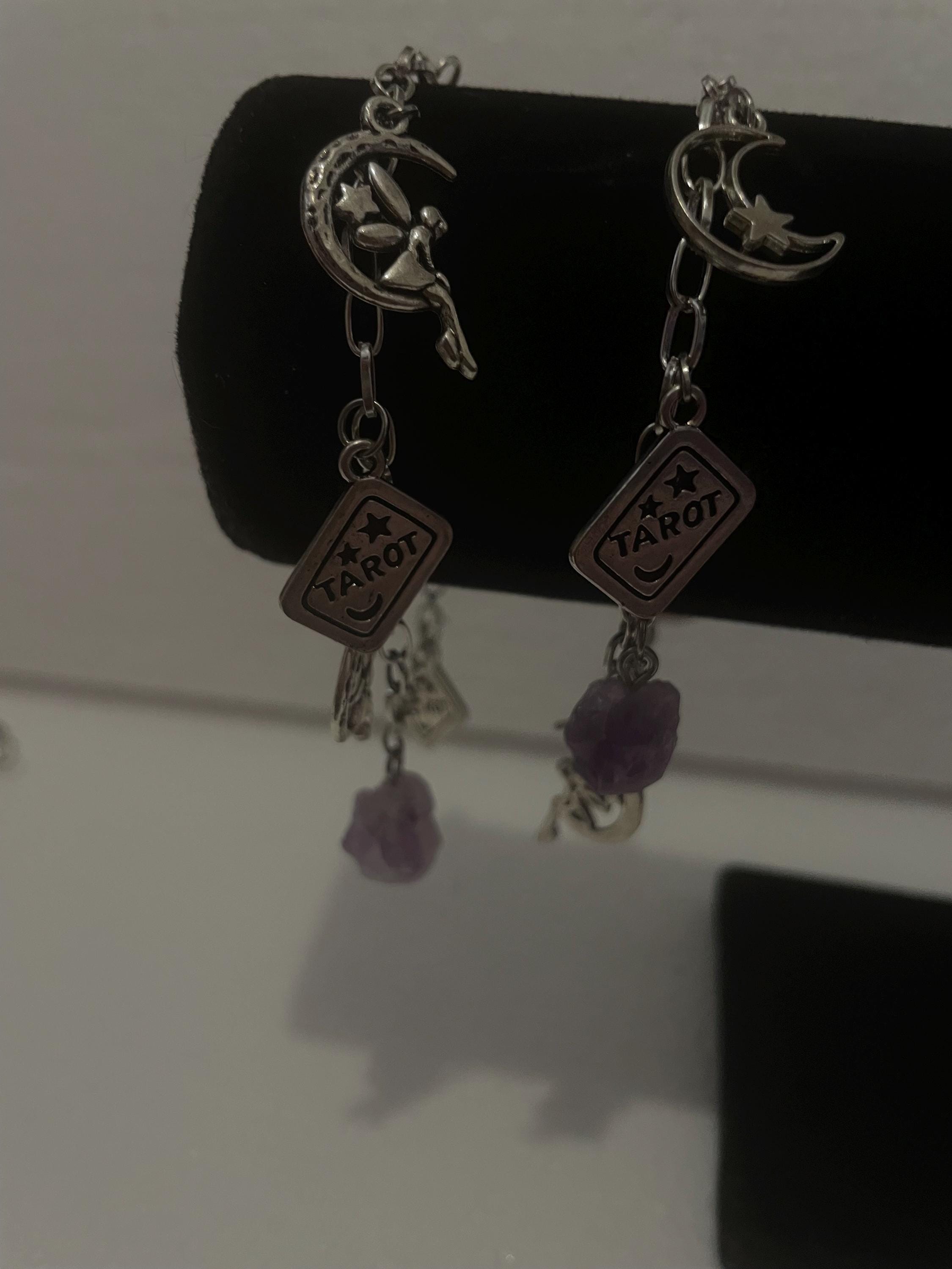 Tarot Charm Bracelet, Witch, Wicca, Pagan, Crystals , Moons, - Etsy