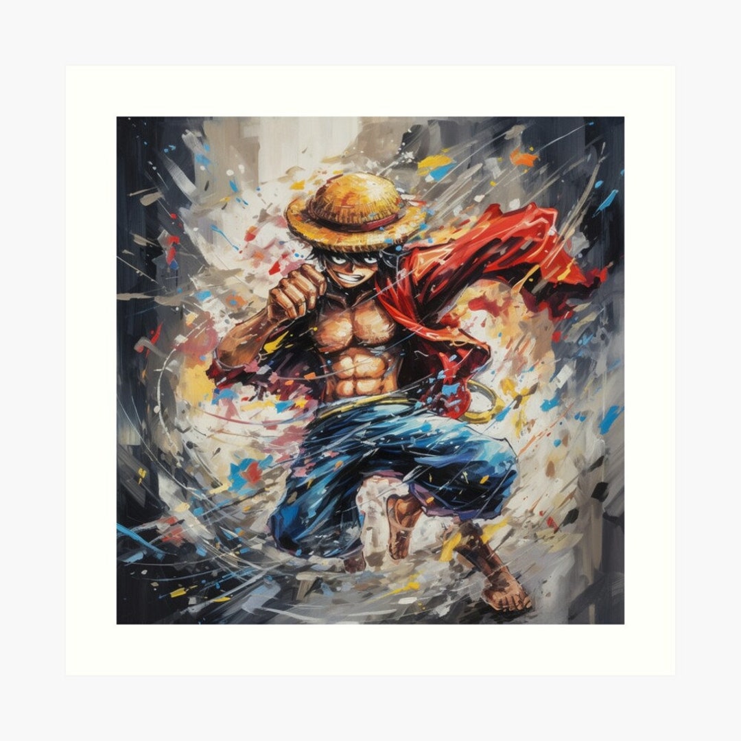 Luffy Unleashes in Epic Battle One Piece Inspired Art - Etsy
