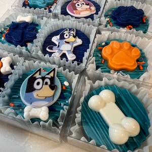 50 Pieces Bluey Theme Chocolate Covered Treats Party Favors, Baby ...