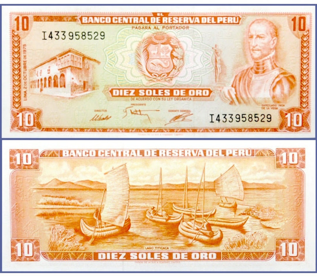 Peru 10 Soles Oro Banknote Uncirculated Paper Money - Etsy