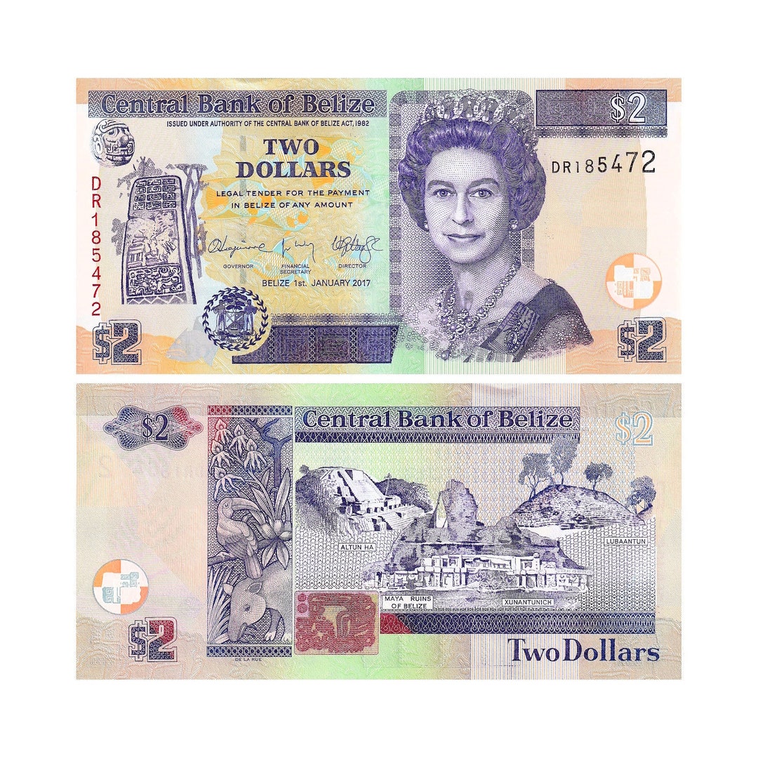 Belize 2 Dollar 2011 2017 P-66 UNC Banknote 1 - Etsy