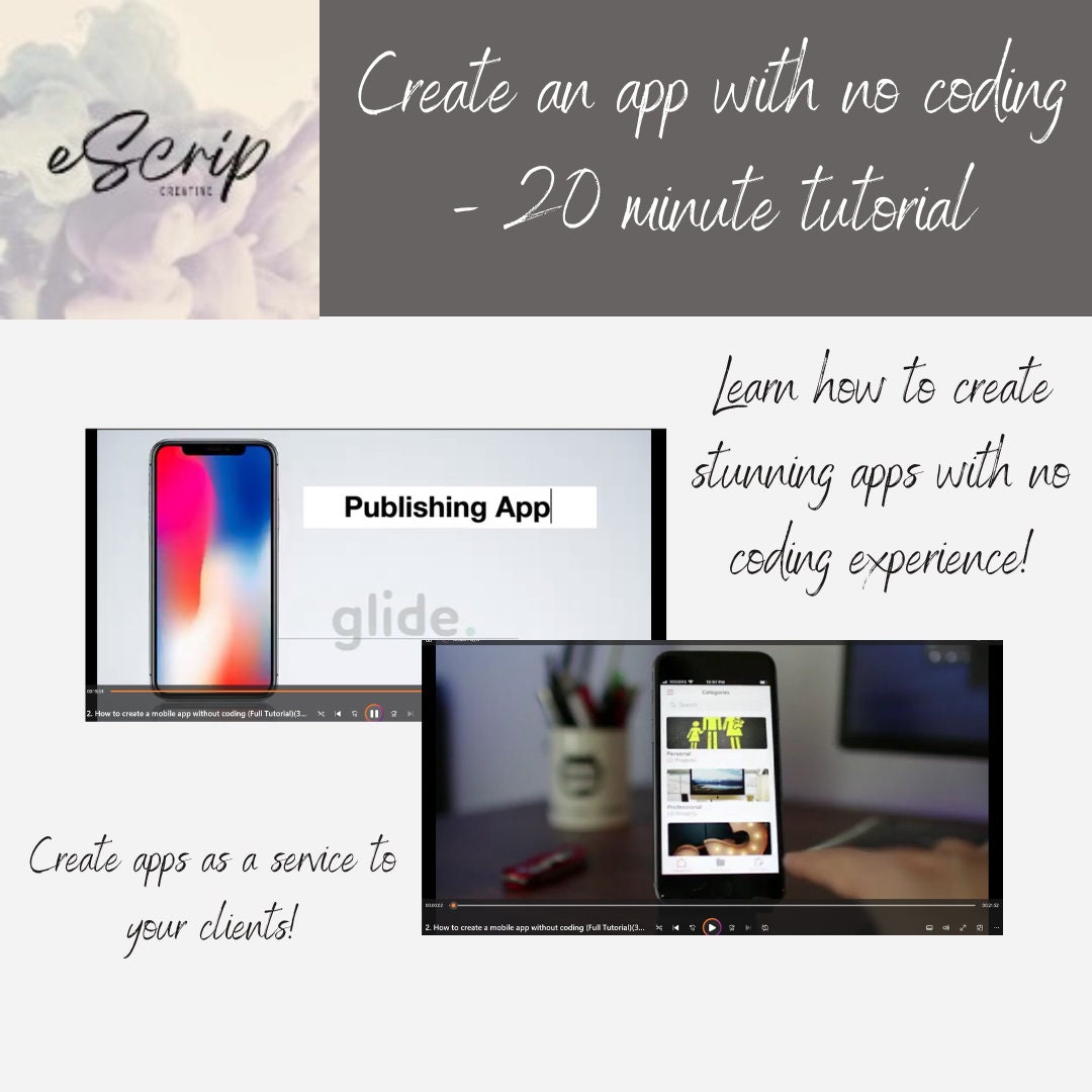 Online Tutorial How to Create an App With No Coding App - Etsy