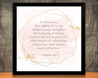 Philippians 4:6-7 Do Not Be Anxious Bible Verse Printable Wall Art ...