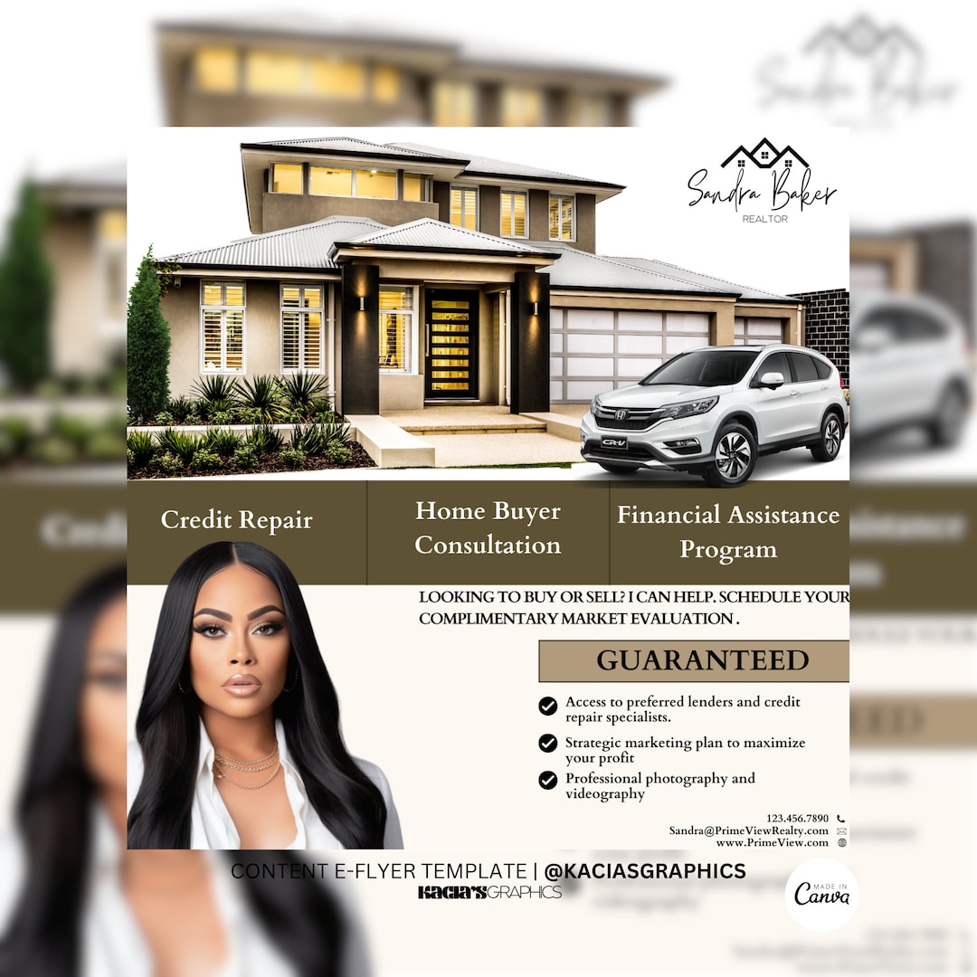 Real Estate Flyer, Realtor, Realtor Flyer, Editable Flyer, Canva Flyer ...