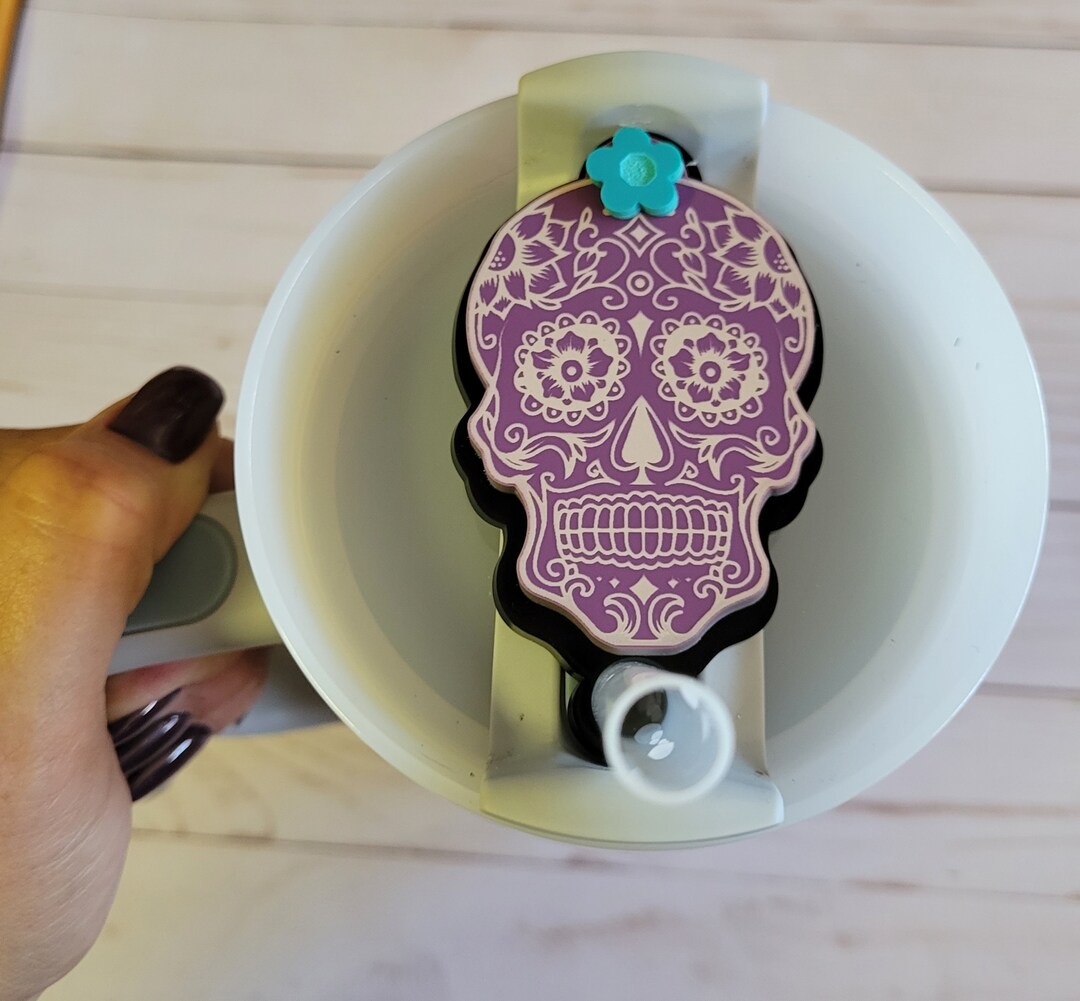 Sugar Skull 30oz or 40oz H2.0 Tumbler Topper, Sugar Skullname Plate ...
