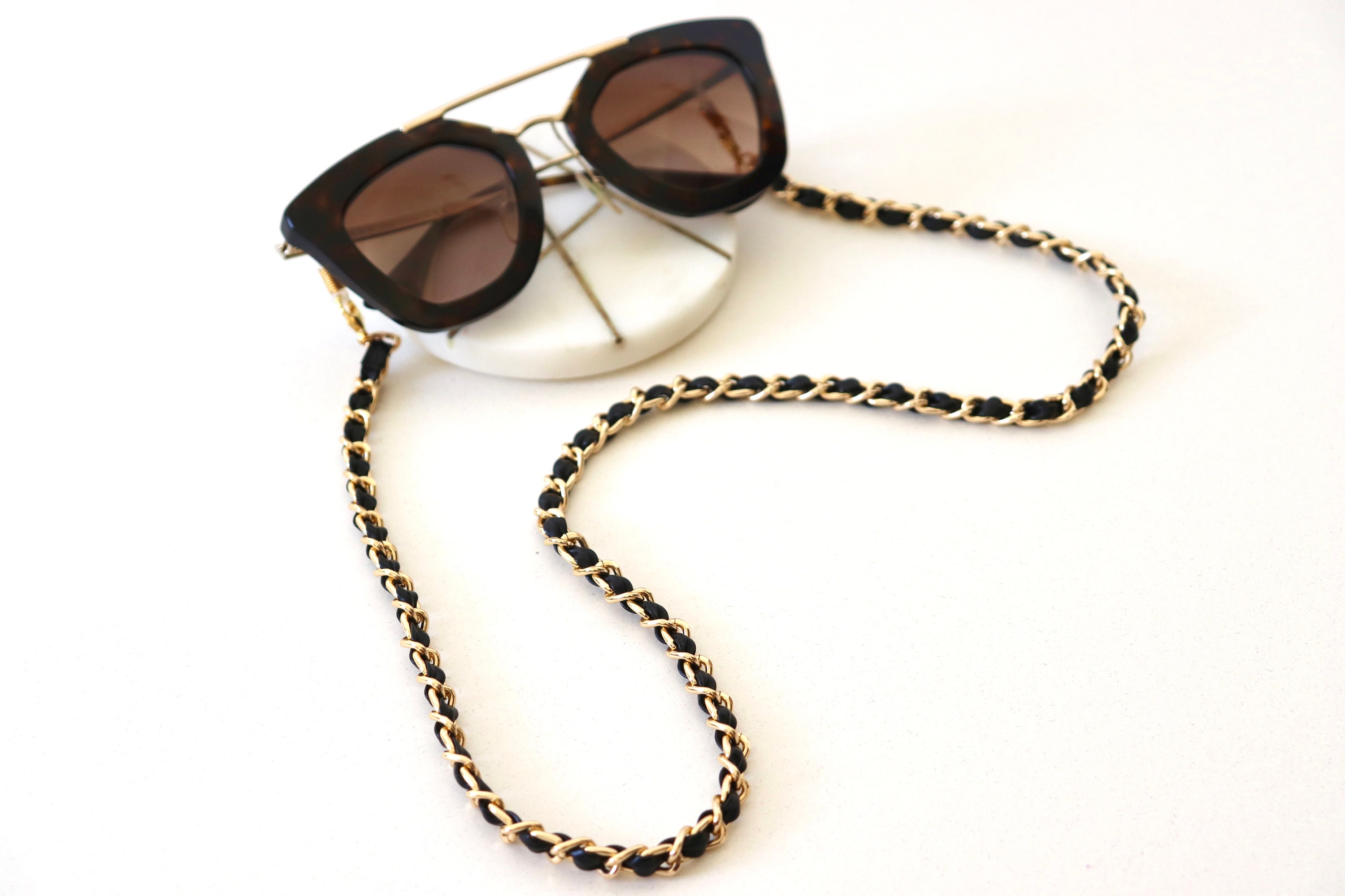 Eyeglasses Chain, Black Gold Silver Glasses Chains, Lanyard Reading ...