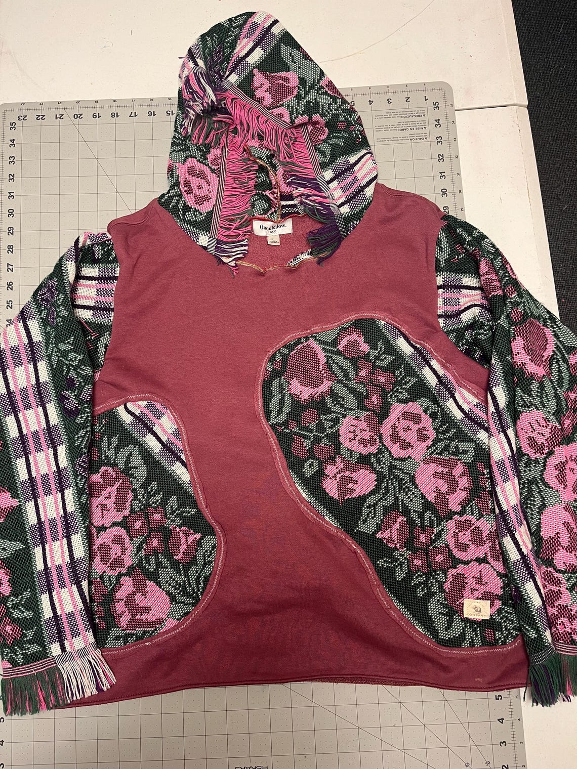 Reworked Roses Blanket Hoodie - Etsy