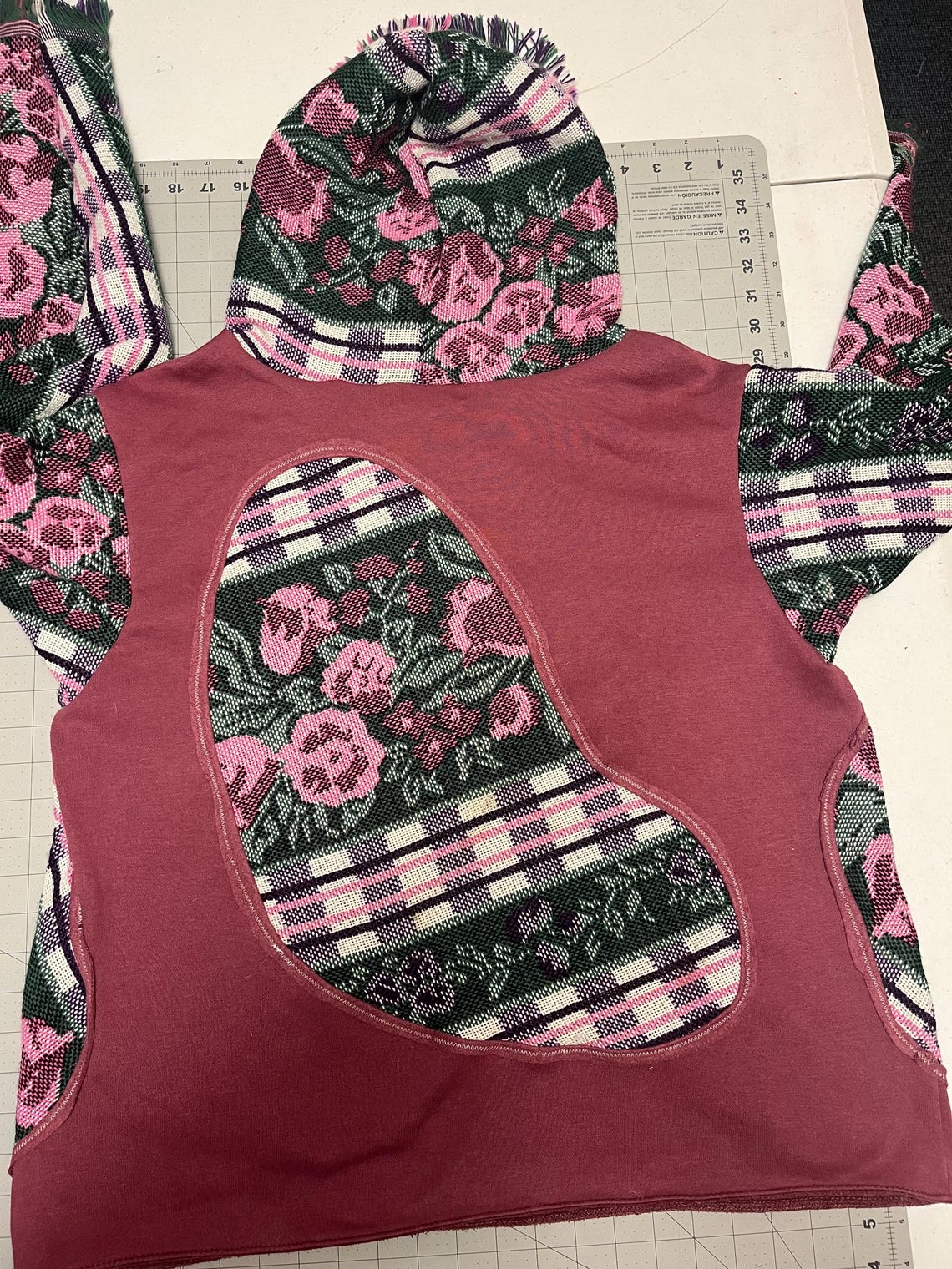 Reworked Roses Blanket Hoodie - Etsy