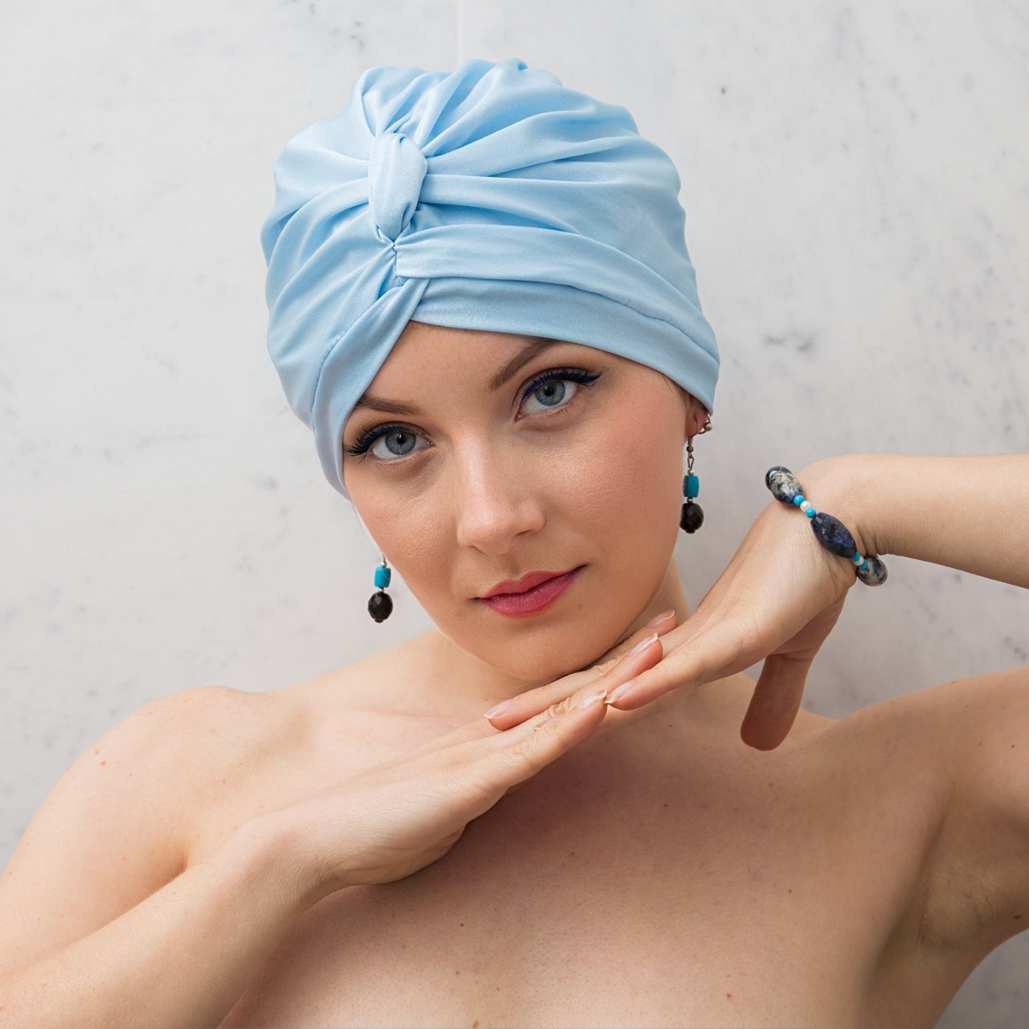 Baby Blue Luxury Shower Turban - Etsy