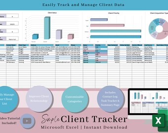 Client Tracker, Small Business Template, Google Sheets, CRM Dashboard ...