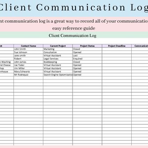 Client Tracker, Client Management Spreadsheet, Small Business Template ...