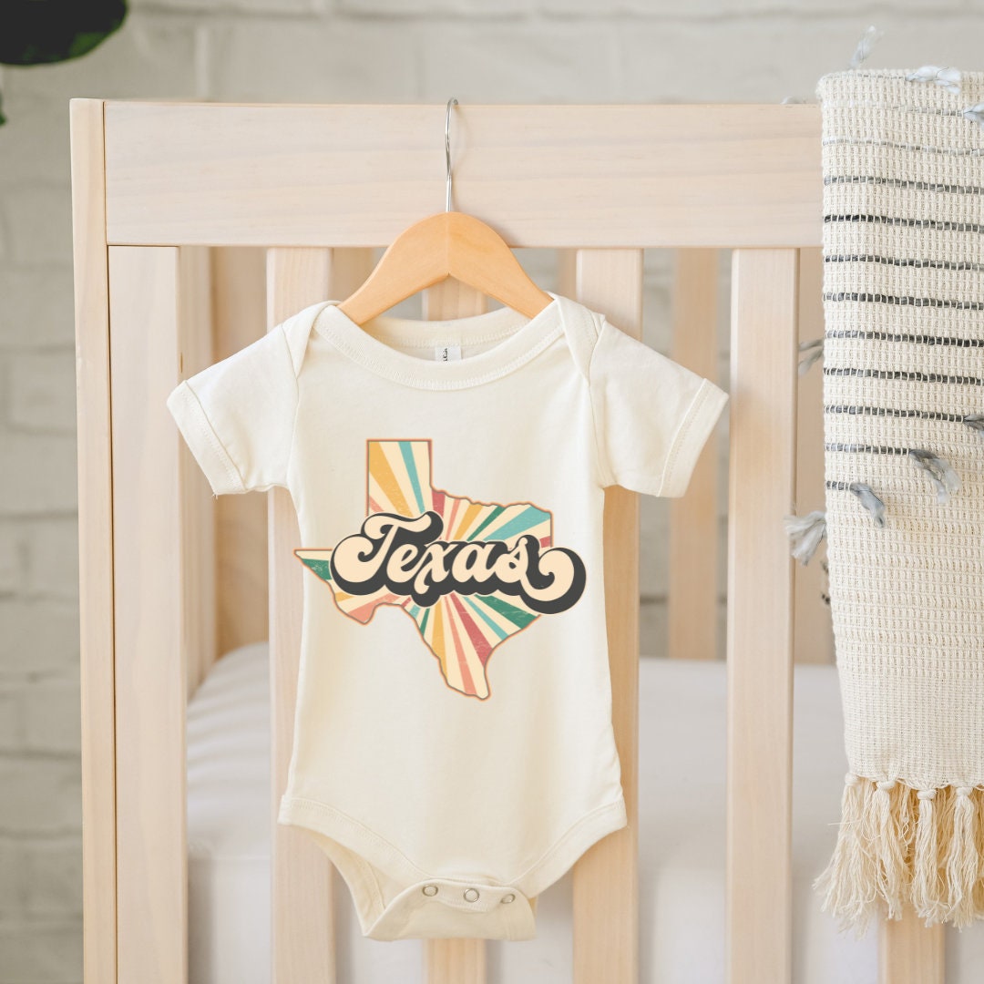 Texas State Onesie, Retro Western Bodysuit, Texan Natural Onesie, Fall ...