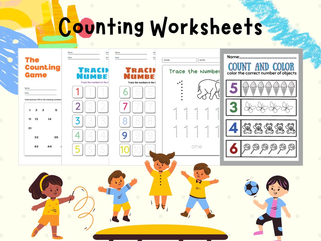 Counting Worksheet Printable Tracing Worksheets - Etsy UK