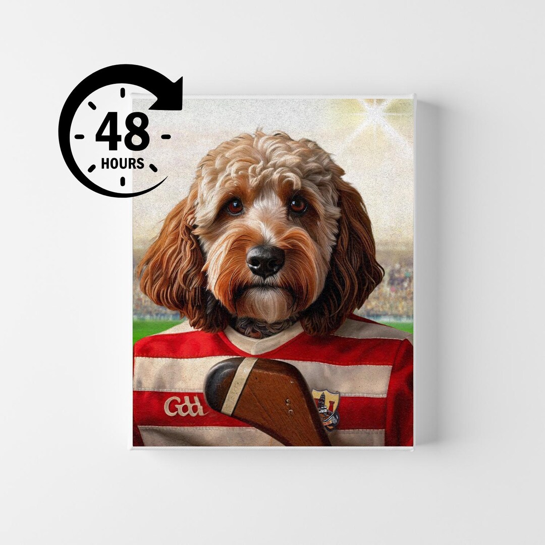 Custom Hurling Pet Portrait | Personalized Pet Art in Any Irish Hurling ...