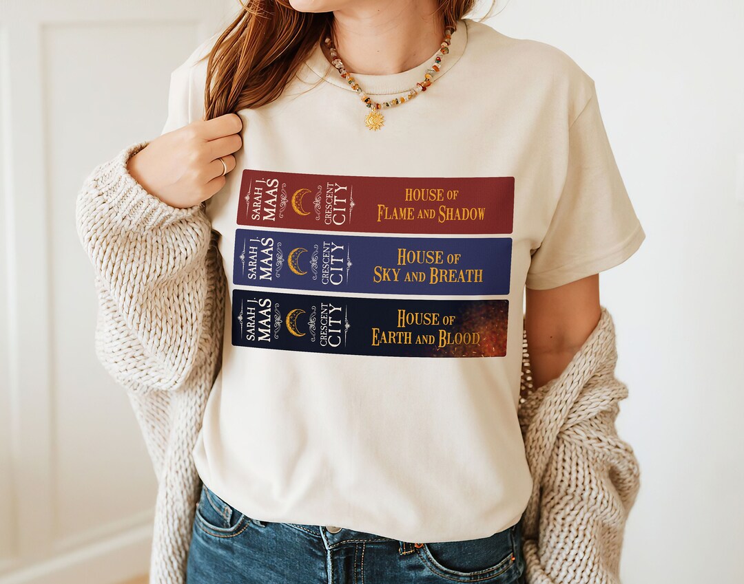 Crescent City Book Stack Shirt, Sarah J Maas Merch, House of Earth and ...