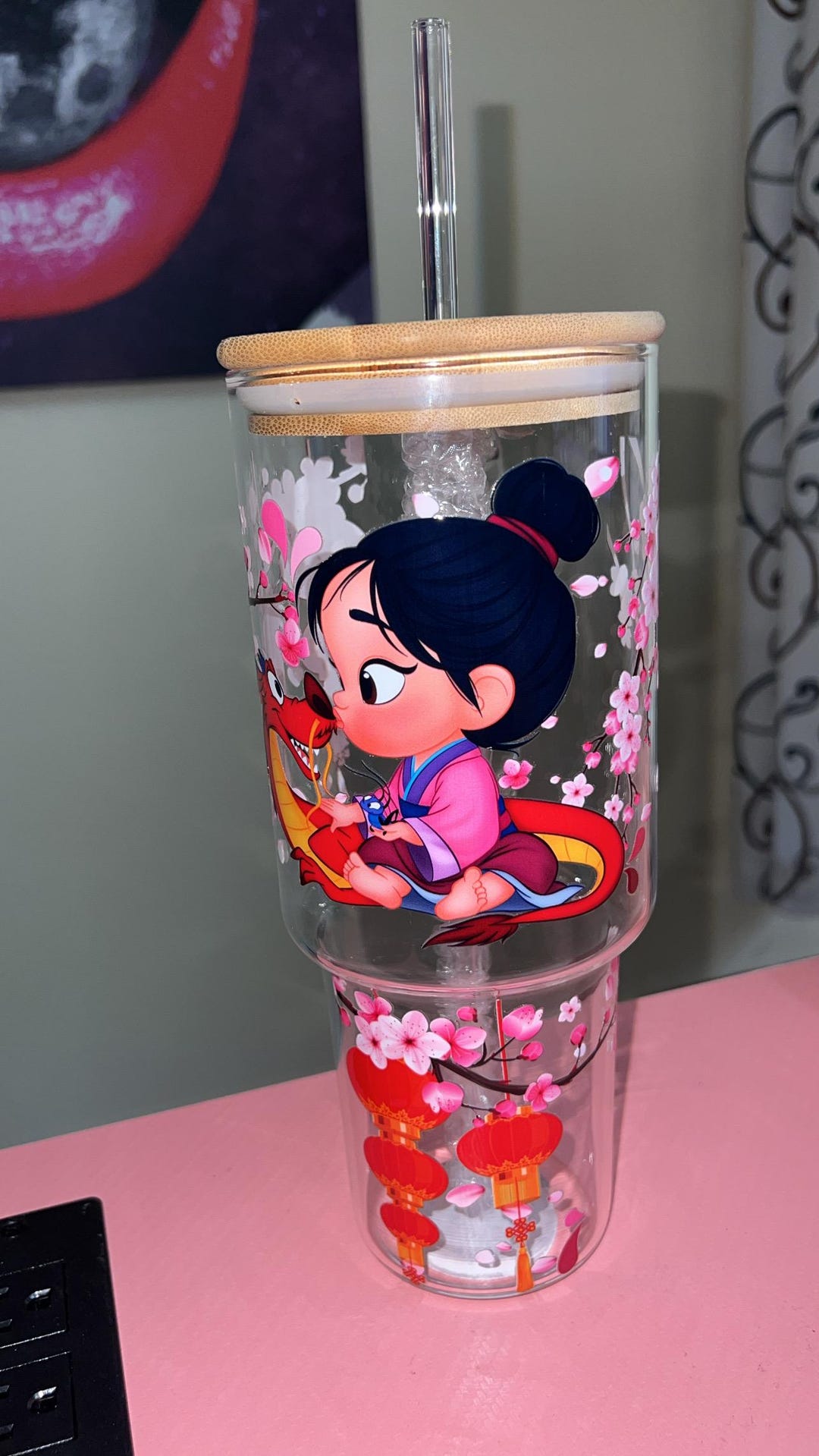 Mulan the Warrior Glass Tumbler Cup - Etsy