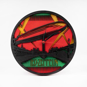 Led Zeppelin Clock, Rock N Roll Designs, Music Band SVG, 3D Laser Cut ...