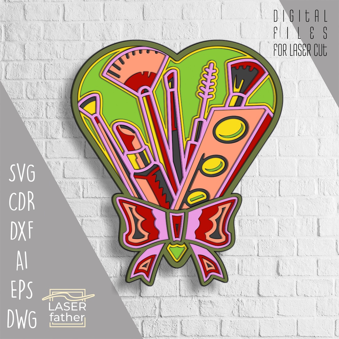 Makeup 3D Layered SVG, Digital Download Ai Dxf Cdr Eps Dwg, Laser Cut ...