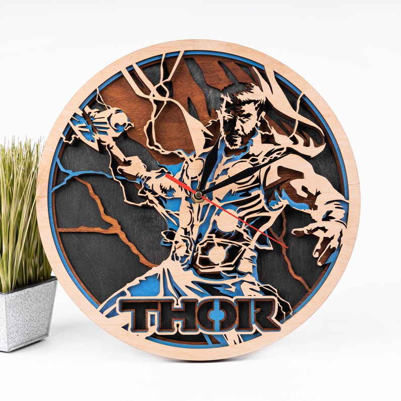 Thor SVG, Avengers Cutout, Multilayer Clock, Superhero Laser Cut ...