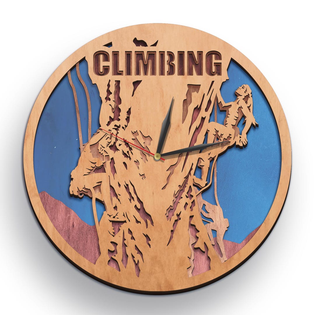 Rock Climber SVG, Mountain Climbing Art, Laser Ready Files, Clock ...