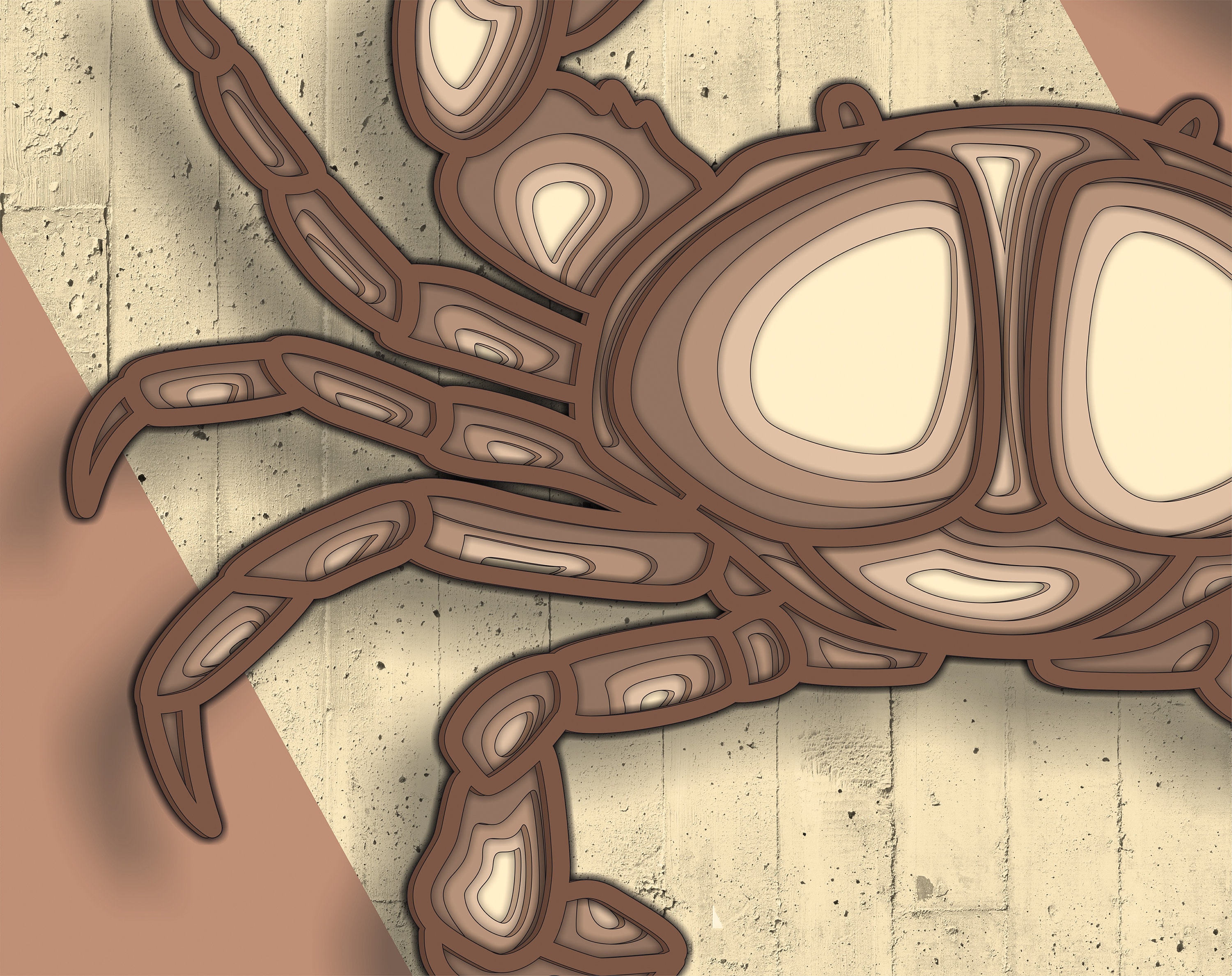 Crab 3D Layered SVG File Laser Cut Files Crab SVG Instant - Etsy