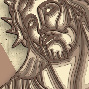 3D Layered Jesus SVG File for Laser Cut, Digital Download Ai Png Jpg ...