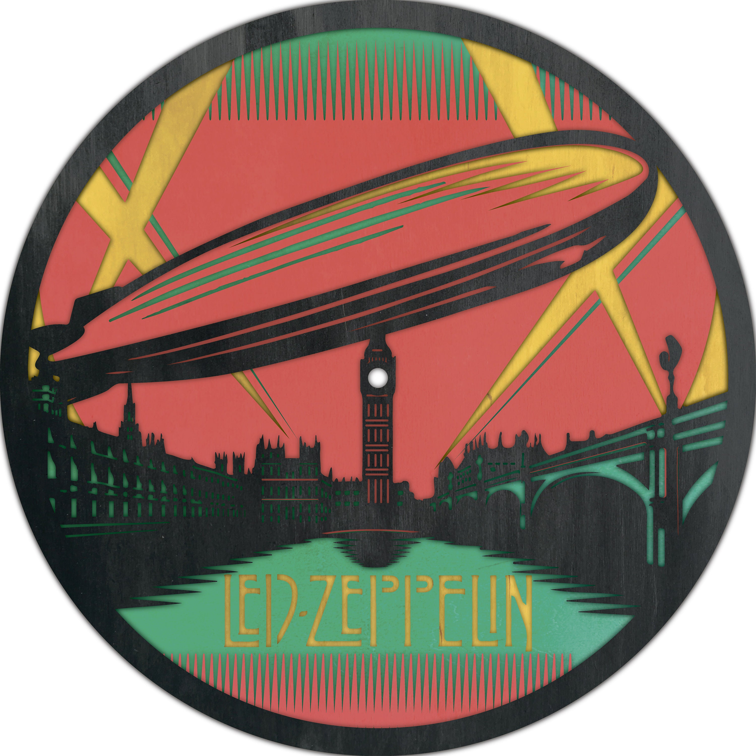 Led Zeppelin Clock, Rock N Roll Designs, Music Band SVG, 3D Laser Cut ...