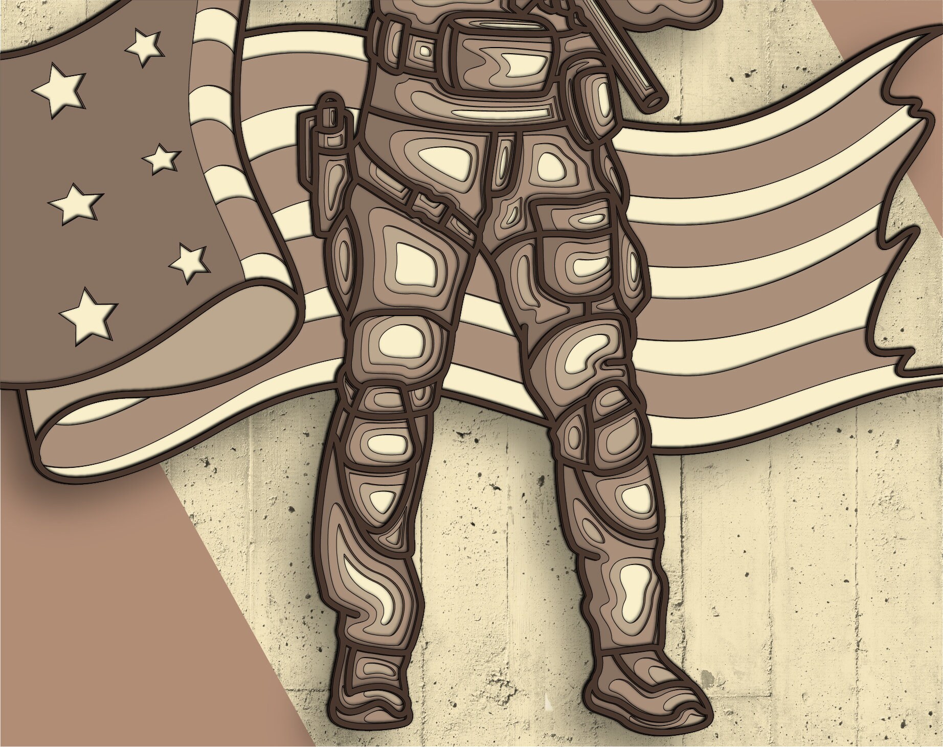 Soldier 3D Layered SVG Laser Cut Craft Files Soldier SVG - Etsy
