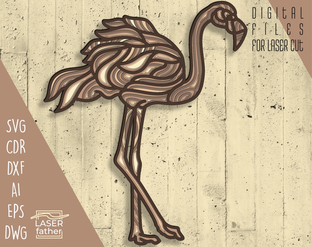 3D Multilayered Flamingos SVG Laser Cut Files Digital Files - Etsy