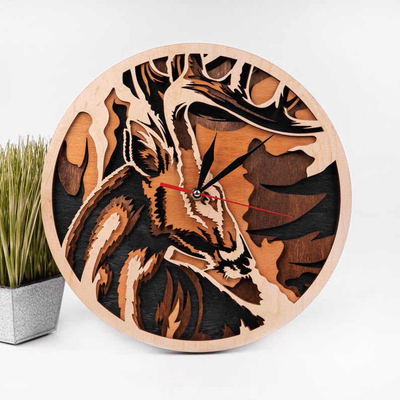 Deer Laser Cut File, Forest Animal SVG, Multilayer Art, Paper Cutouts ...