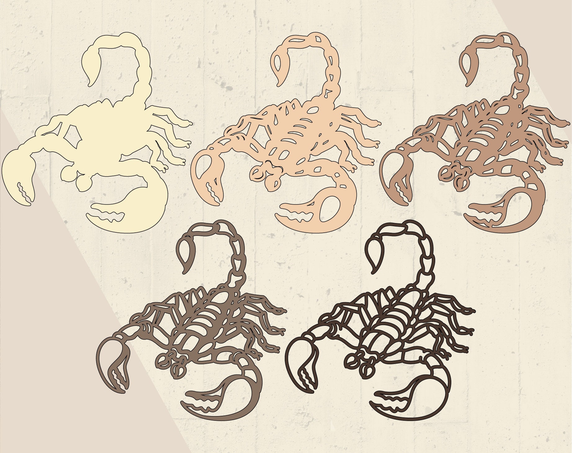 3D Layered Scorpio SVG File, Mandala Laser Cut Files, Scorpio SVG ...