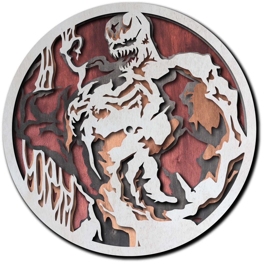 Venom Clock, Symbiote SVG, 3D Layered Art, Plywood Laser Cut, Cricut ...