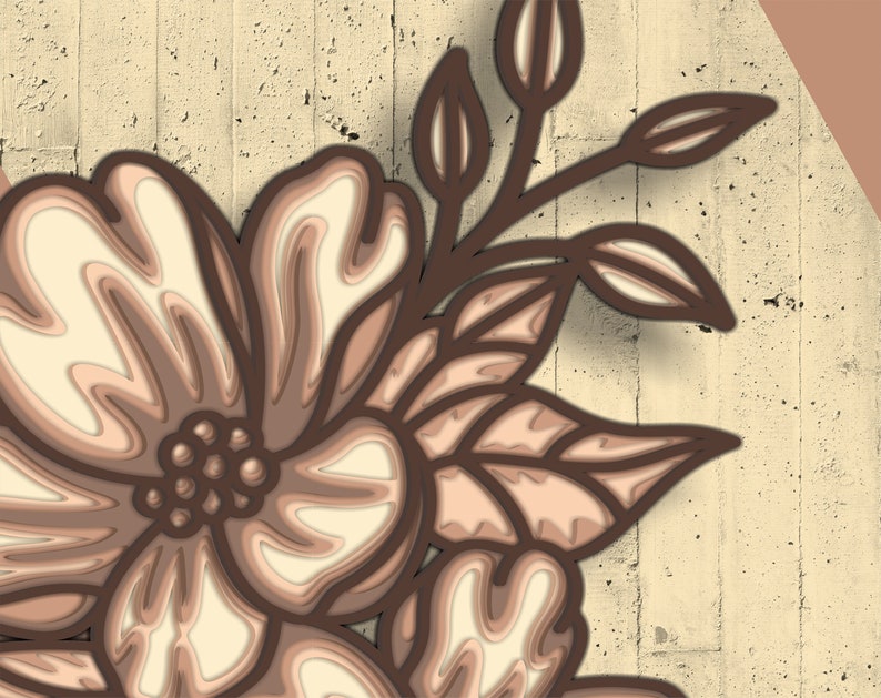 3D Flower SVG File Laser Cut Files Flowers SVG Digital - Etsy