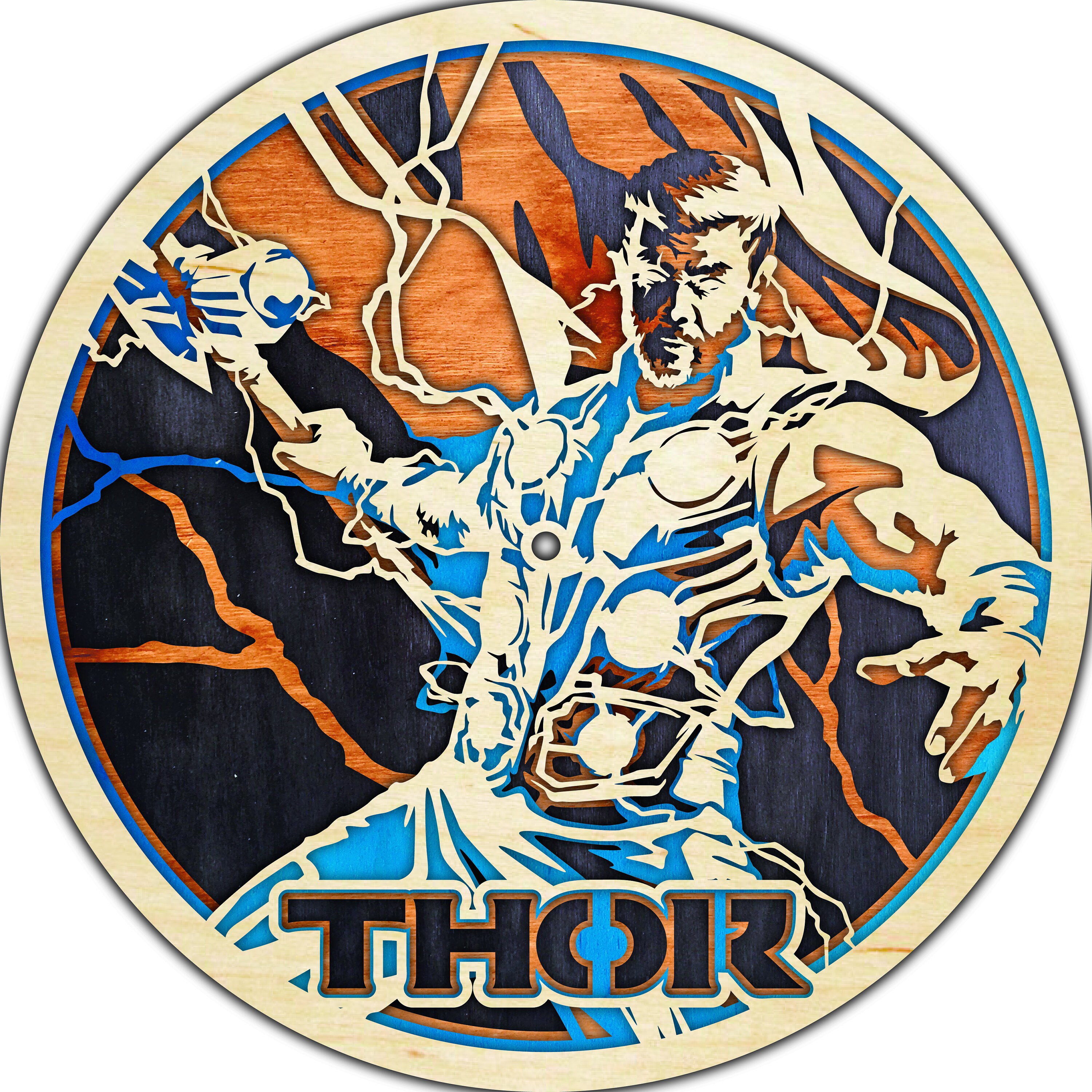 Thor SVG, Avengers Cutout, Multilayer Clock, Superhero Laser Cut ...