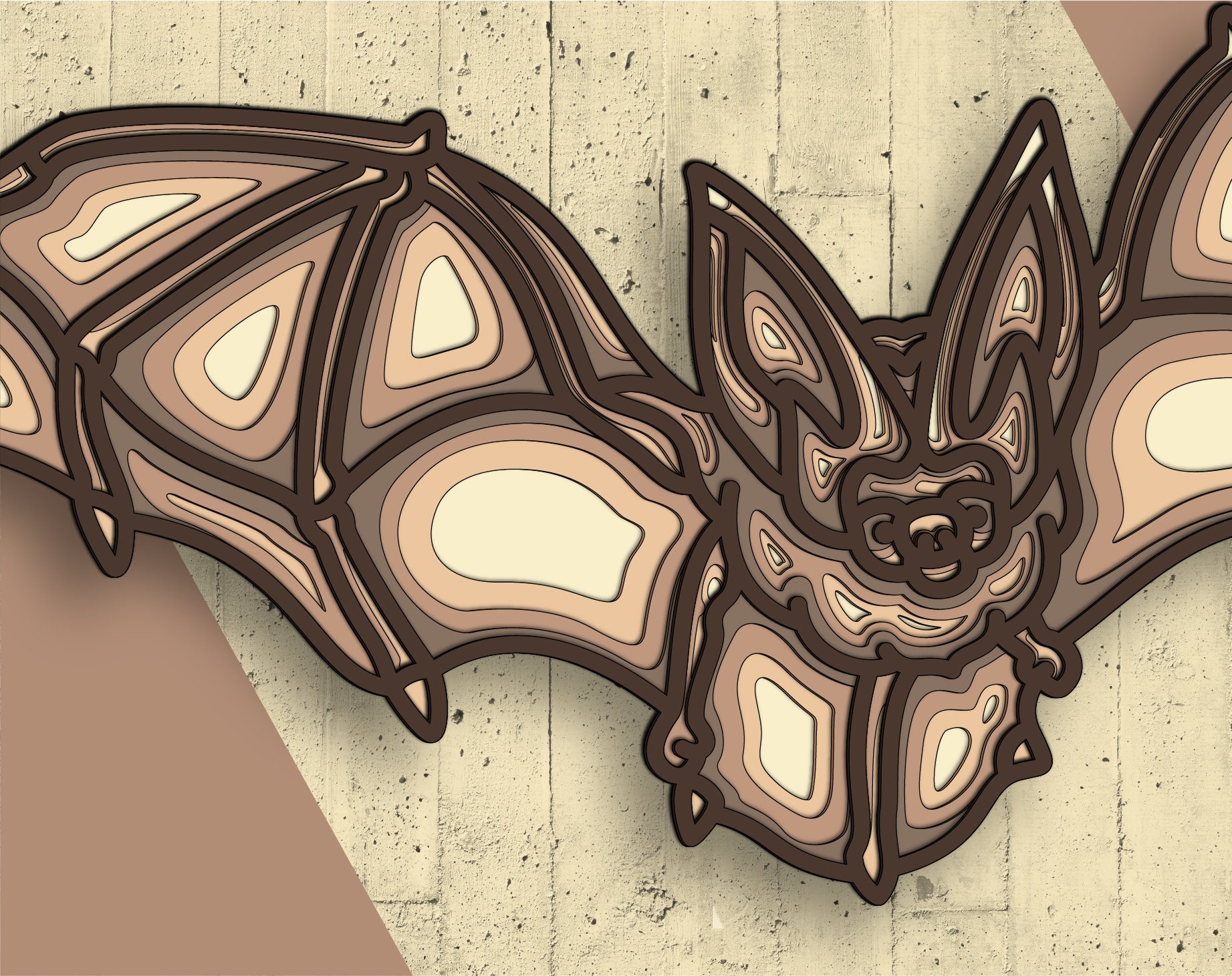 Bat 3D Layered SVG File, Laser Cut Craft Files, Bat SVG, Digital ...