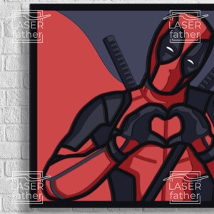 Deadpool Laser Cut Files, Superhero SVG, 3D Cricut Project, Comic ...