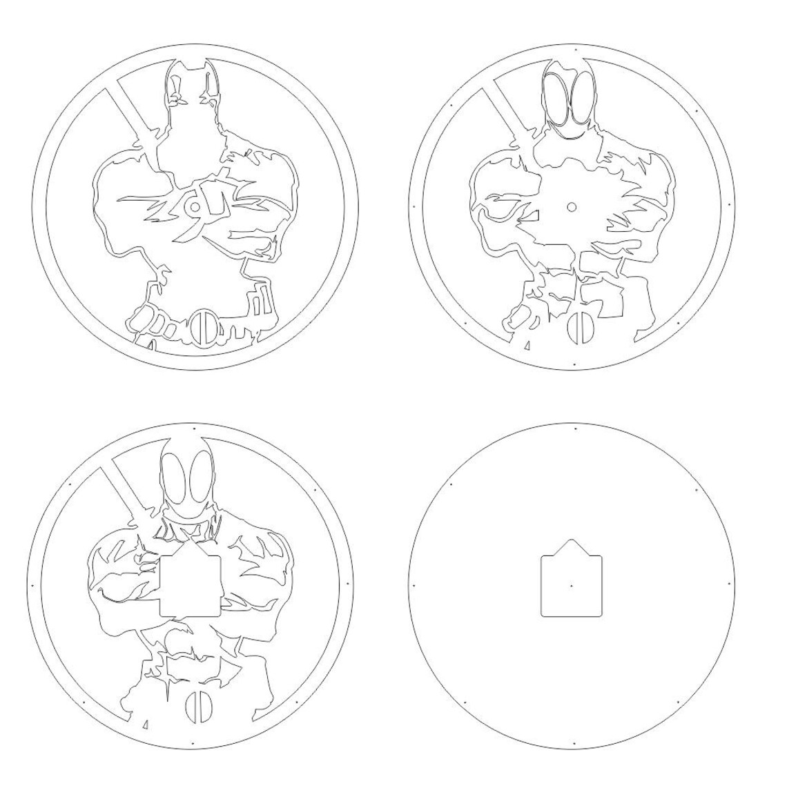 Deadpool Laser Cut, Superhero SVG, Cricut Clock, Multilayer Design ...