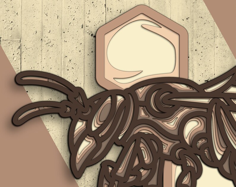 3D Wasp Layered SVG File Laser Cut Files Wasp SVG Mandala - Etsy