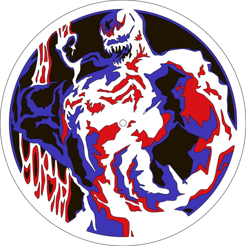Venom Clock, Symbiote SVG, 3D Layered Art, Plywood Laser Cut, Cricut ...