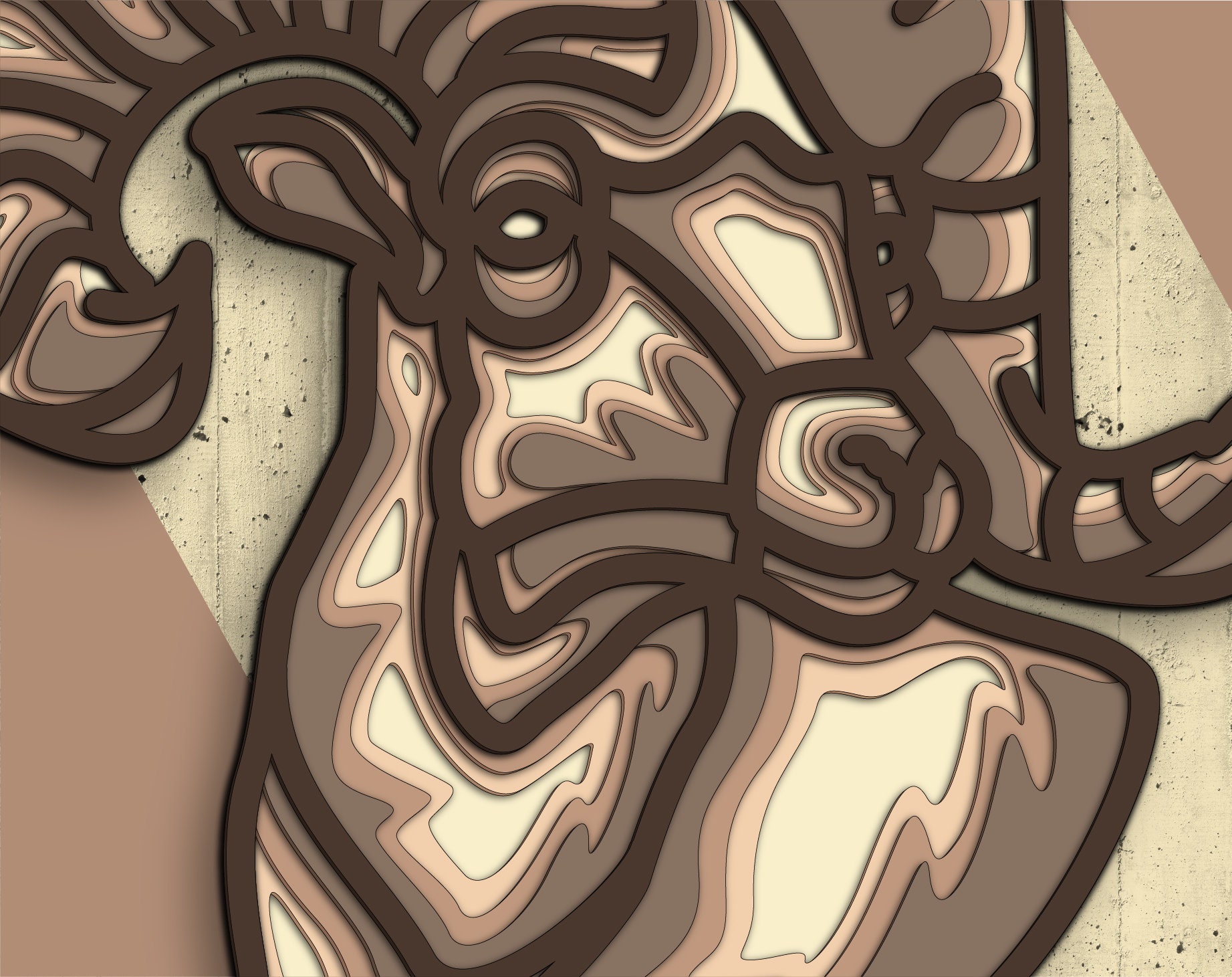 Multilayered Ram 3D SVG, Laser Cut Files, Instant Files for Download ...